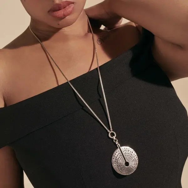 John Hardy Carved Chain Pendant Necklace