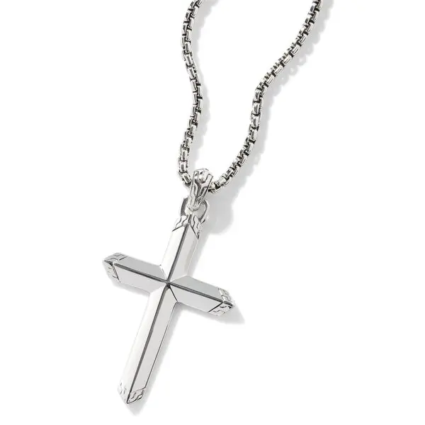 John Hardy Classic Chain Cross Pendant Necklace - Sterling Silver
