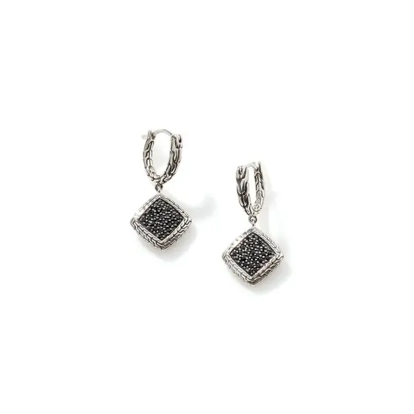 John Hardy Carved Chain Drop Earrings Pav