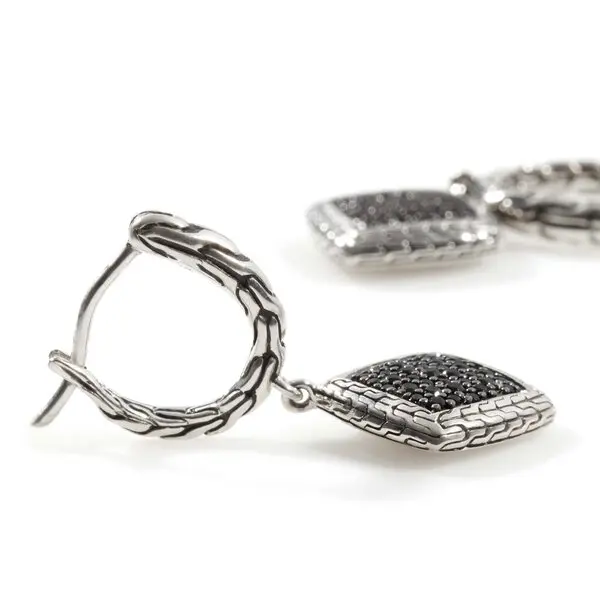 John Hardy Carved Chain Drop Earrings Pav