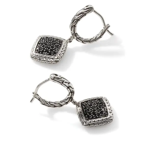 John Hardy Carved Chain Drop Earrings Pav