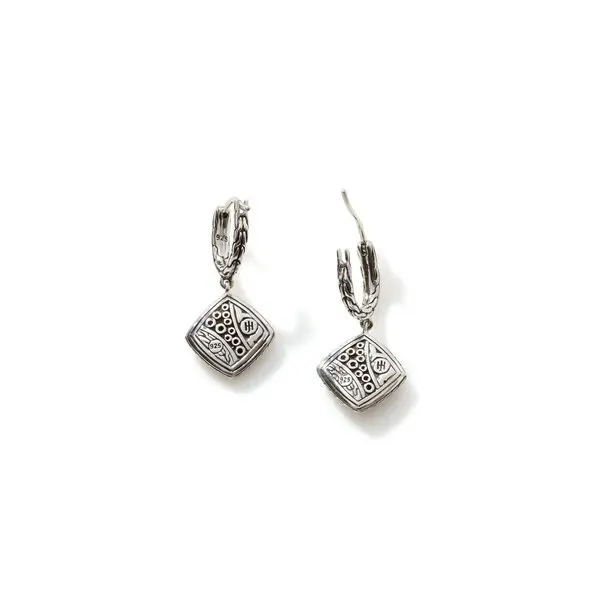John Hardy Carved Chain Drop Earrings Pav