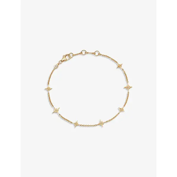 Astley Clarke Celestial 18ct Gold Vermeil White Sapphire Station Bracelet - Yellow Gold Vermeil