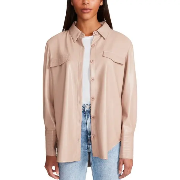 Steve Madden Old Town Road Shirt Jacket - Light Taupe
