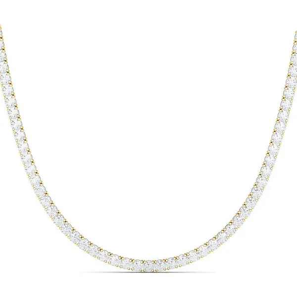 HAUTECARAT Lab-created Diamond Tennis Necklace - 18k Yellow Gold