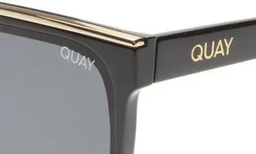 Quay Level Up 60mm Square Polarized Sunglasses - Black Gold/smoke Polarized