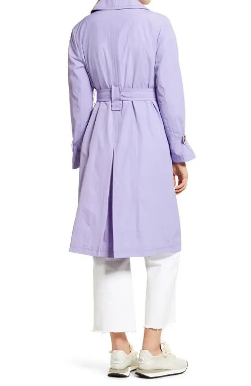 Sam Edelman Double Breasted Nylon Trench Coat - Lavender