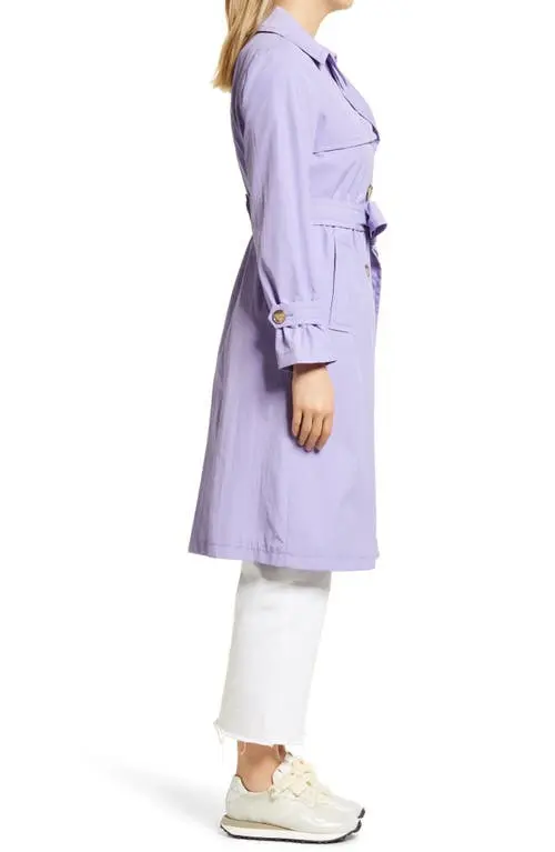 Sam Edelman Double Breasted Nylon Trench Coat - Lavender