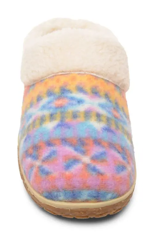 Minnetonka Spruce Faux Fur Slipper - Orange Sunset