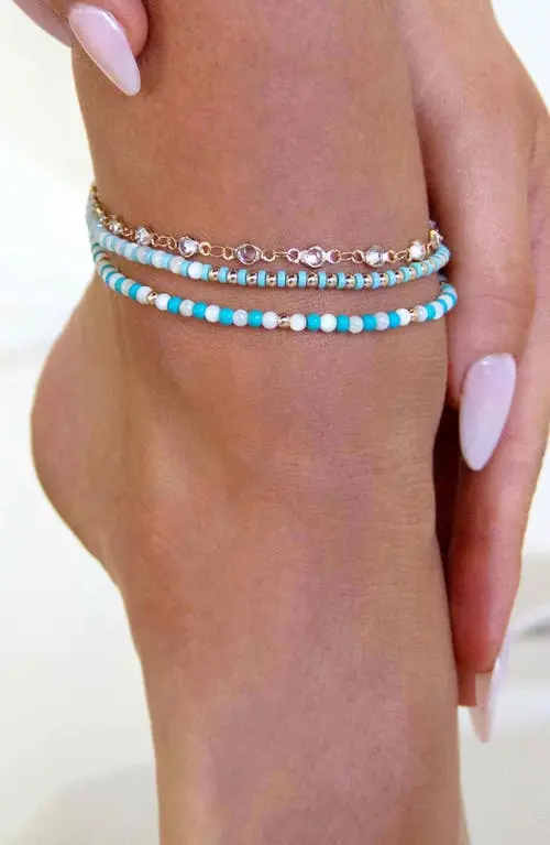 Ettika Set Of 3 Anklets