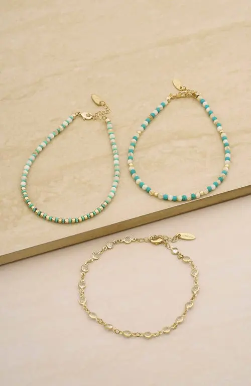 Ettika Set Of 3 Anklets