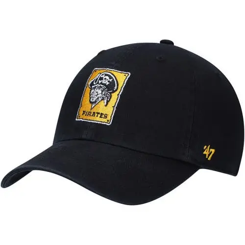 '47 Pittsburgh Pirates Logo Cooperstown Collection Clean Up Adjustable Hat - Black
