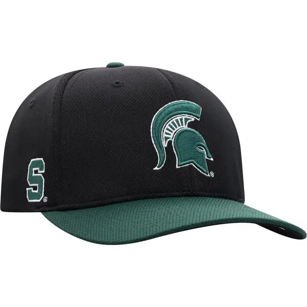Top Of The World Green Michigan State Spartans Two-tone Reflex Hybrid Tech Flex Hat - Black