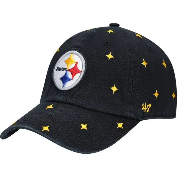 '47 Pittsburgh Steelers Confetti Clean Up Adjustable Hat - Black