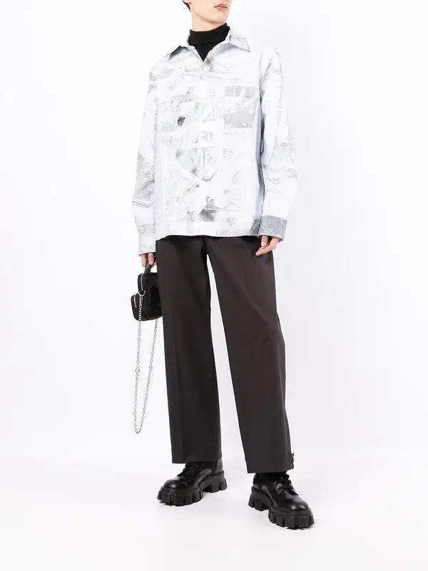 Off-White Faded-print Oversized Cotton Shirt