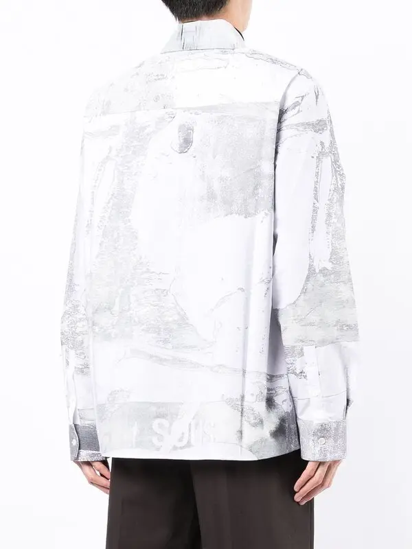 Off-White Faded-print Oversized Cotton Shirt