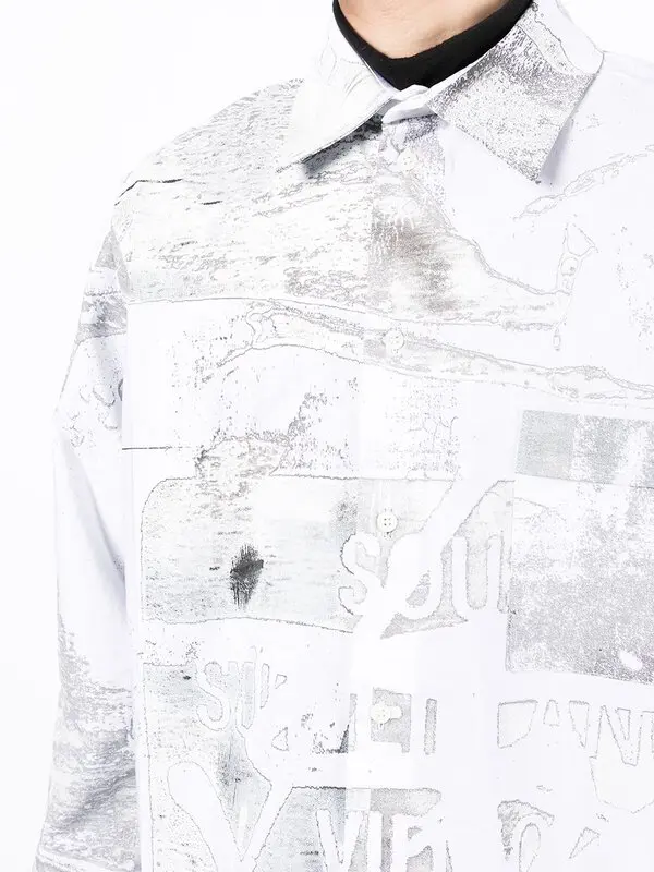 Off-White Faded-print Oversized Cotton Shirt