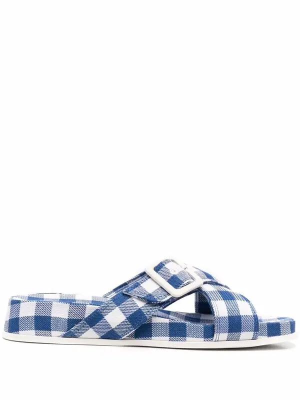 Camper Atonik Gingham-check Sandals - Blue