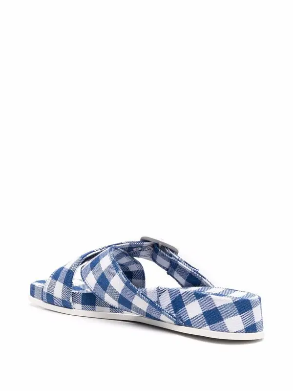 Camper Atonik Gingham-check Sandals - Blue