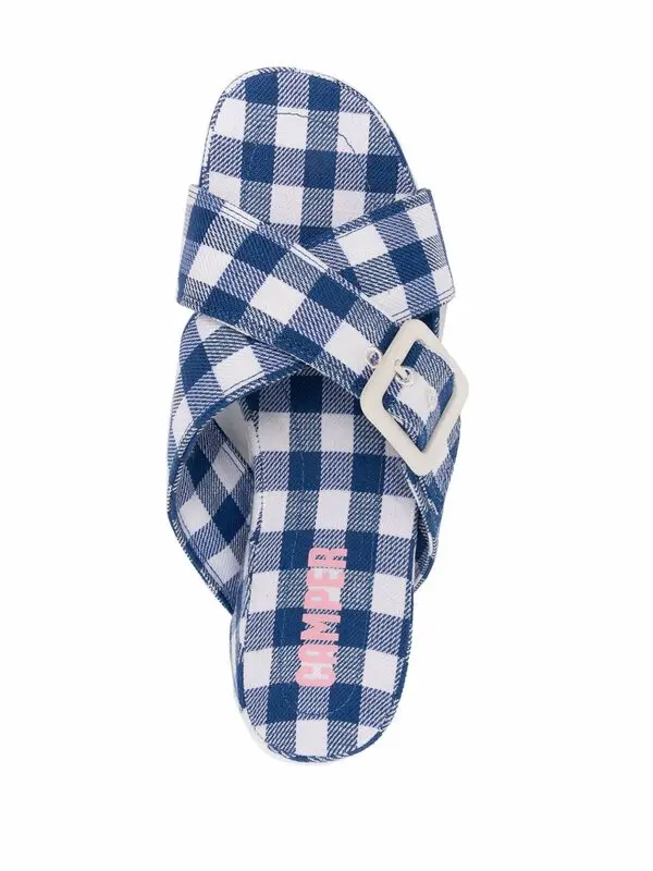 Camper Atonik Gingham-check Sandals - Blue