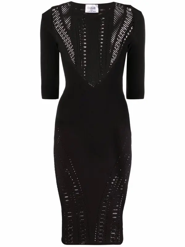 Wolford X Alberta Ferretti Ajouré Net Dress - Black