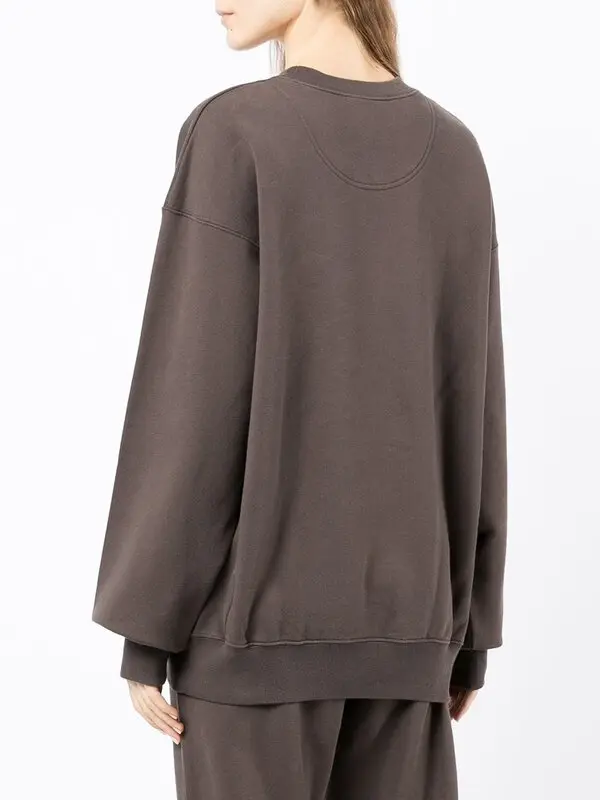 7 DAYS ACTIVE Logo-print Crew Neck Sweatshirt - Brown
