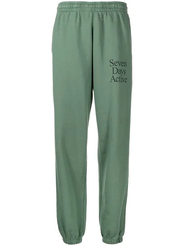 7 DAYS ACTIVE Logo-print Track Pants - Green