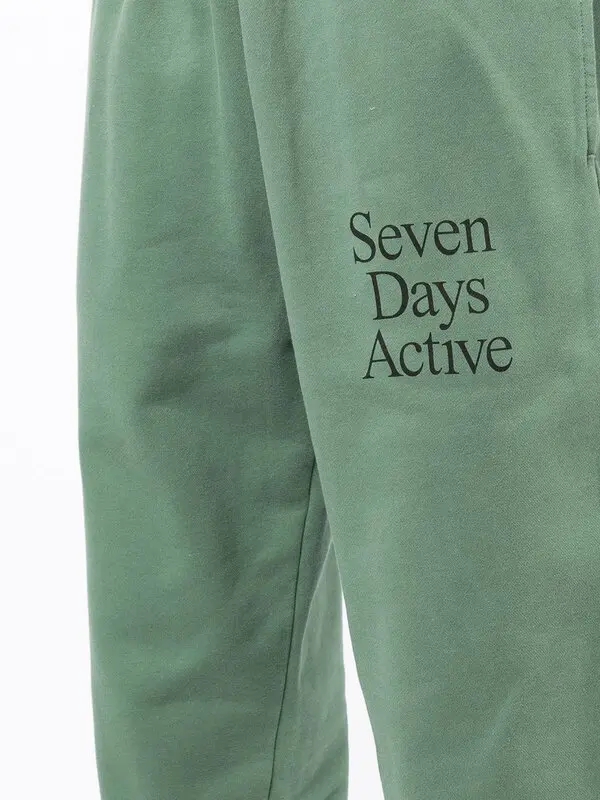 7 DAYS ACTIVE Logo-print Track Pants - Green