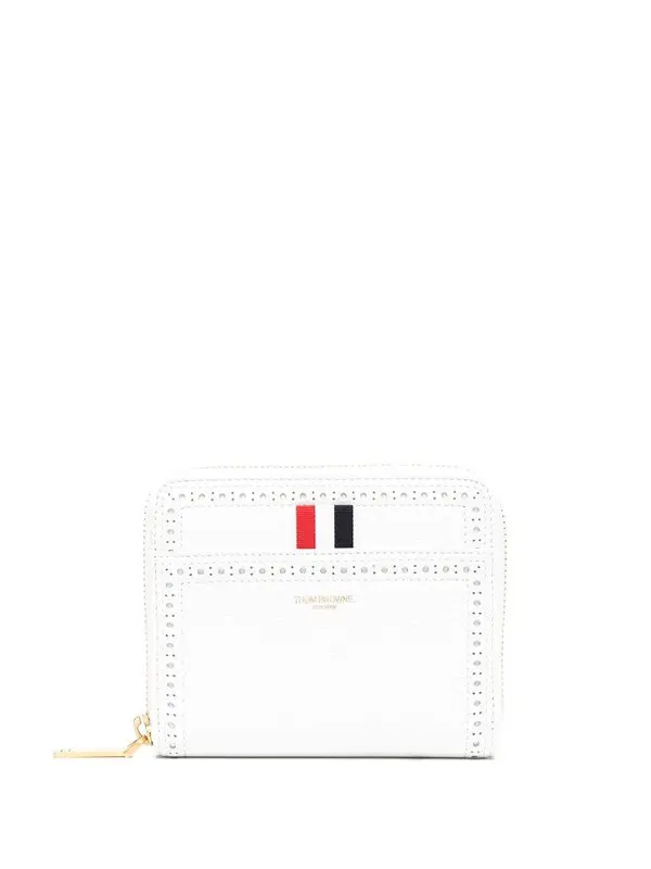 Thom Browne Grosgrain-tab Leather Wallet - White