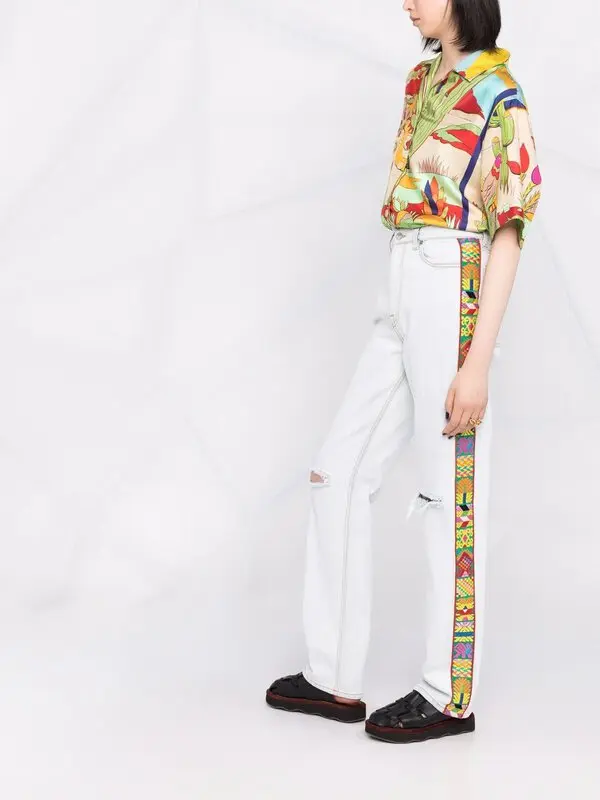 Etro Embroidered Straight-leg Jeans