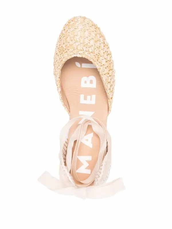 Manebí Woven Raffia Platform Espadrilles