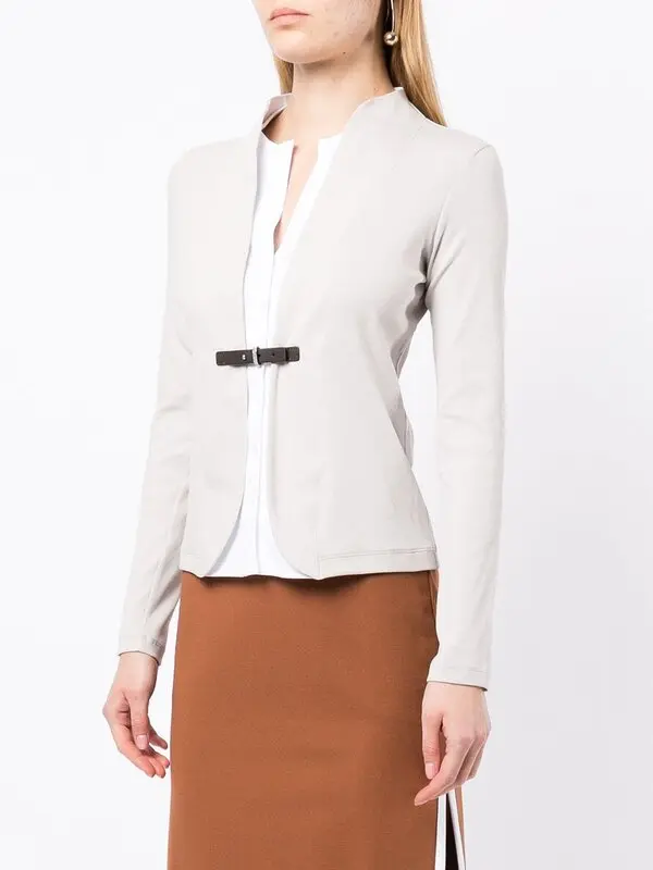 Fabiana Filippi Tailored Collarless Jacket In Grey - 30% Off