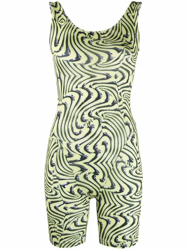 MAISIE WILEN Swirl-print Sleeveless Playsuit
