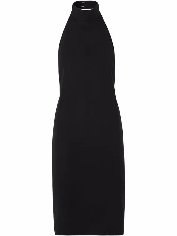 Burberry Funnel-neck Silk Bib Dress