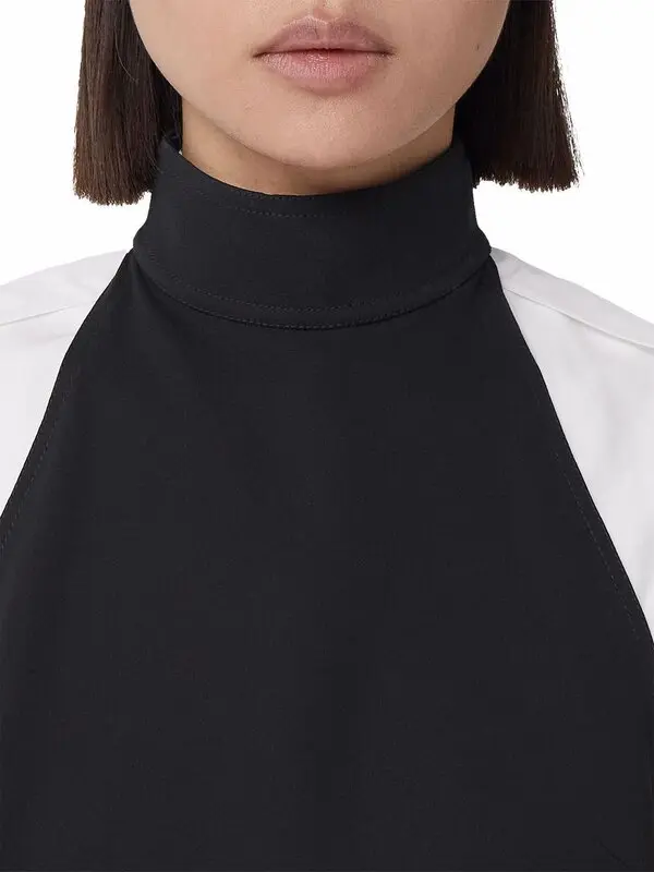 Burberry Funnel-neck Silk Bib Dress