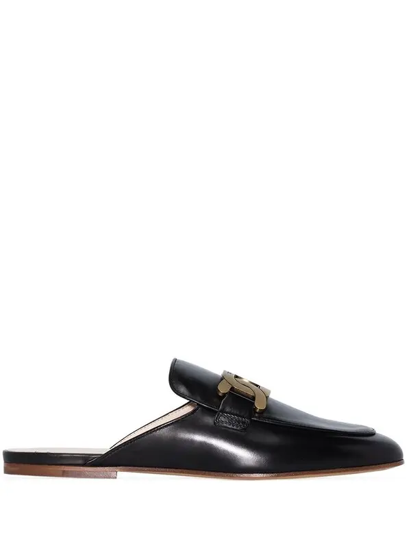 TOD'S Sabot Loafer Mules - Black