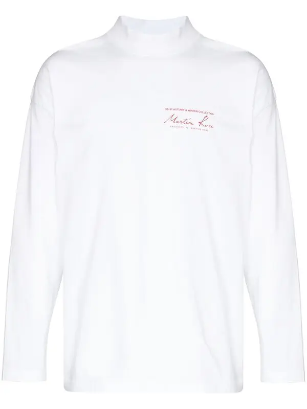 Martine Rose Logo-print Long-sleeve T-shirt - White