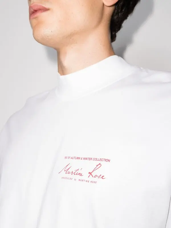 Martine Rose Logo-print Long-sleeve T-shirt - White
