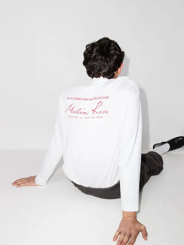 Martine Rose Logo-print Long-sleeve T-shirt - White