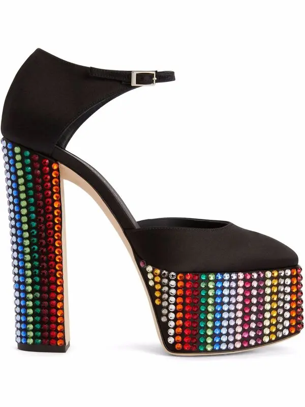 GIUSEPPE ZANOTTI 150mm Bebe Strass Pumps - Black