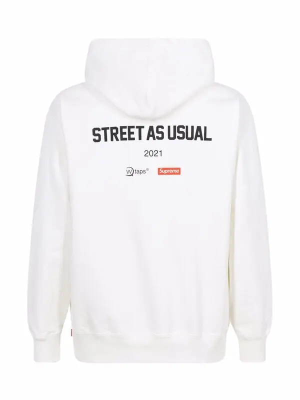 Supreme X Wtaps Sic'em Drawstring Hoodie - White