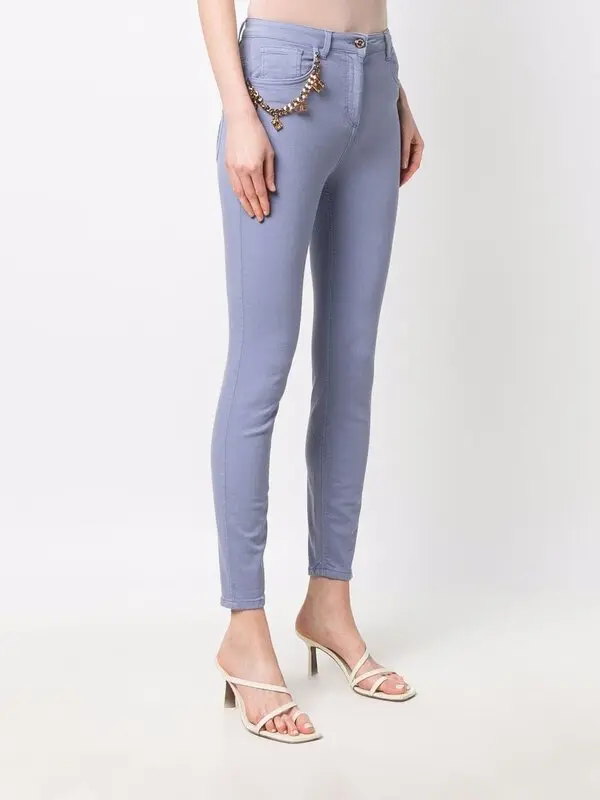 Elisabetta Franchi Charm-detail Denim Jeans - Blue