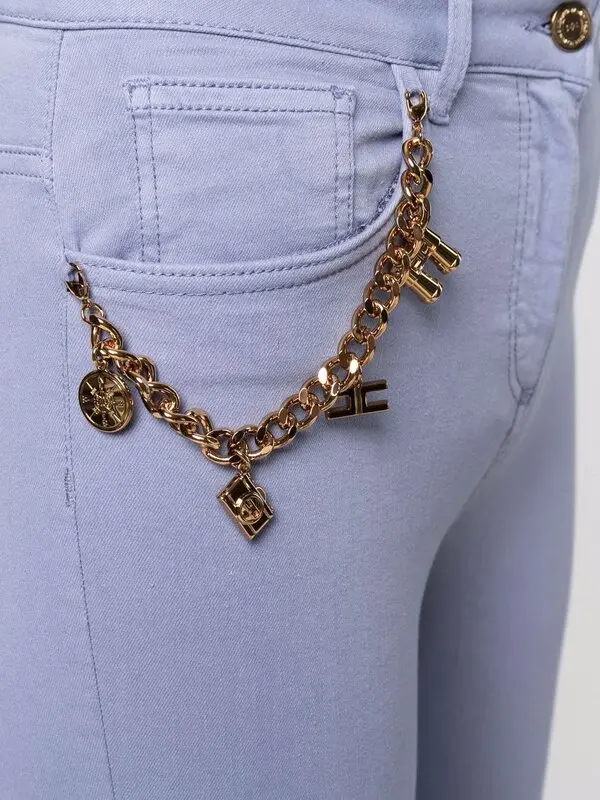 Elisabetta Franchi Charm-detail Denim Jeans - Blue