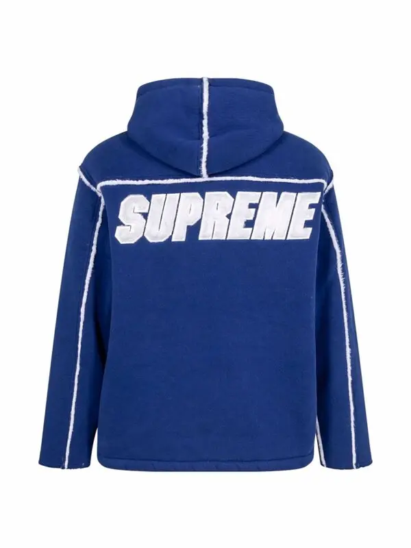 Supreme Faux Shearling Hooded Jacket - Blue | Editorialist