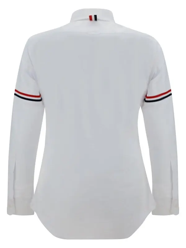 Thom Browne Seamed Elastic Stripe Oxford Shirt - White