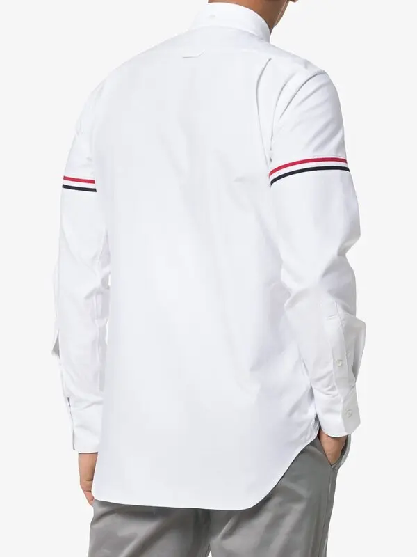 Thom Browne Seamed Elastic Stripe Oxford Shirt - White