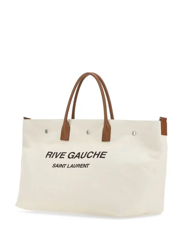 Saint Laurent Maxi Rive Gauche Tote Bag - Neutrals