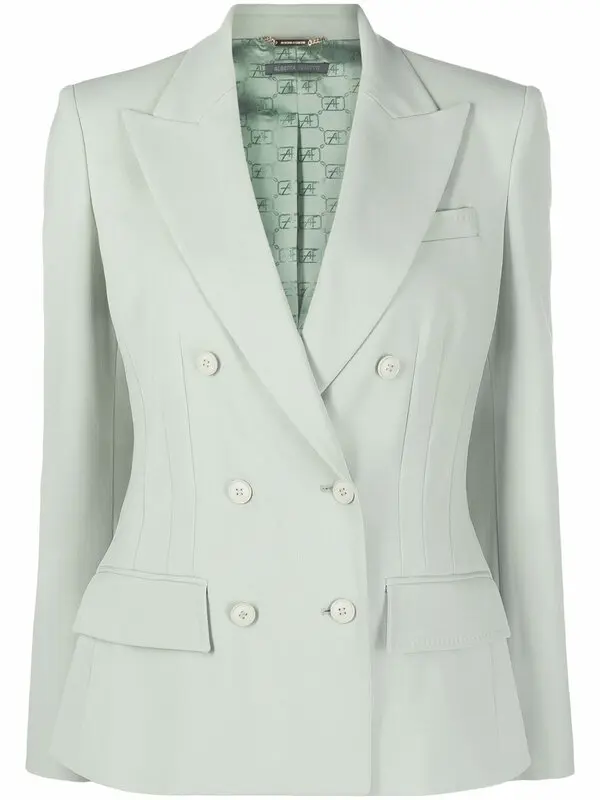 Alberta Ferretti Double-breasted Blazer - Green