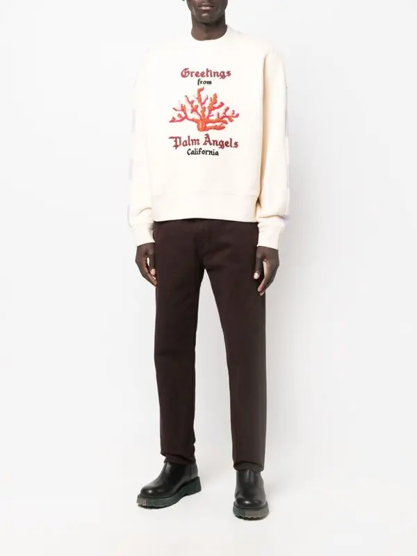 Palm Angels Coral Mix Knit Sweatshirt