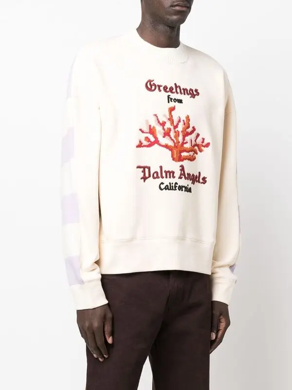 Palm Angels Coral Mix Knit Sweatshirt